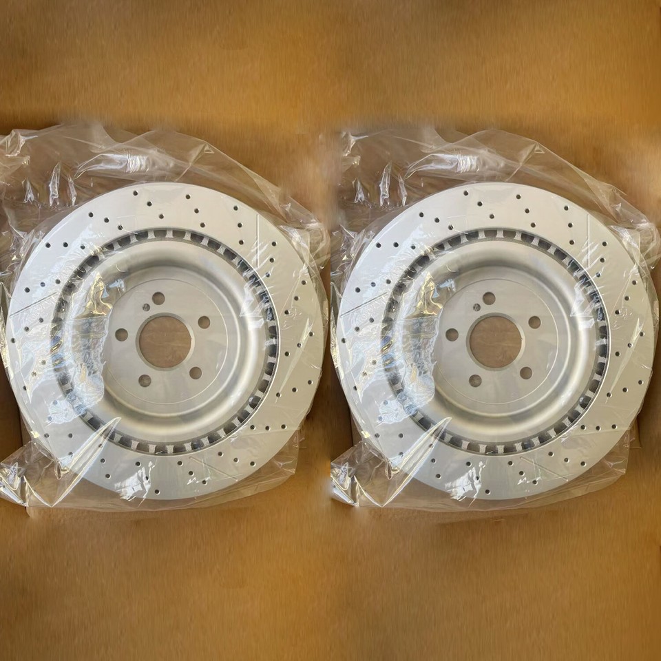 For Mercedes C63s C63 Sl63 Sl65 Amg 2013-19 Rear Brake Disc Rotor L+R ...