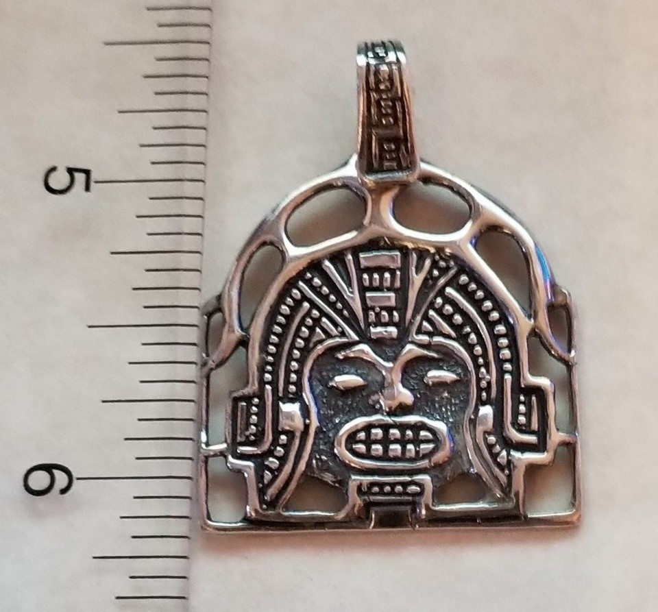 Azteca Pendant 925 Sterling Silver Handmade Oxidized | eBay