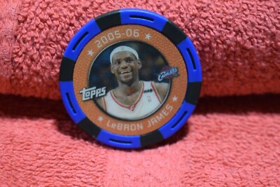 LEBRON JAMES 2005-06 TOPPS NBA POKER CHIP BLUE VERSION CAVALIERS LAKER ...