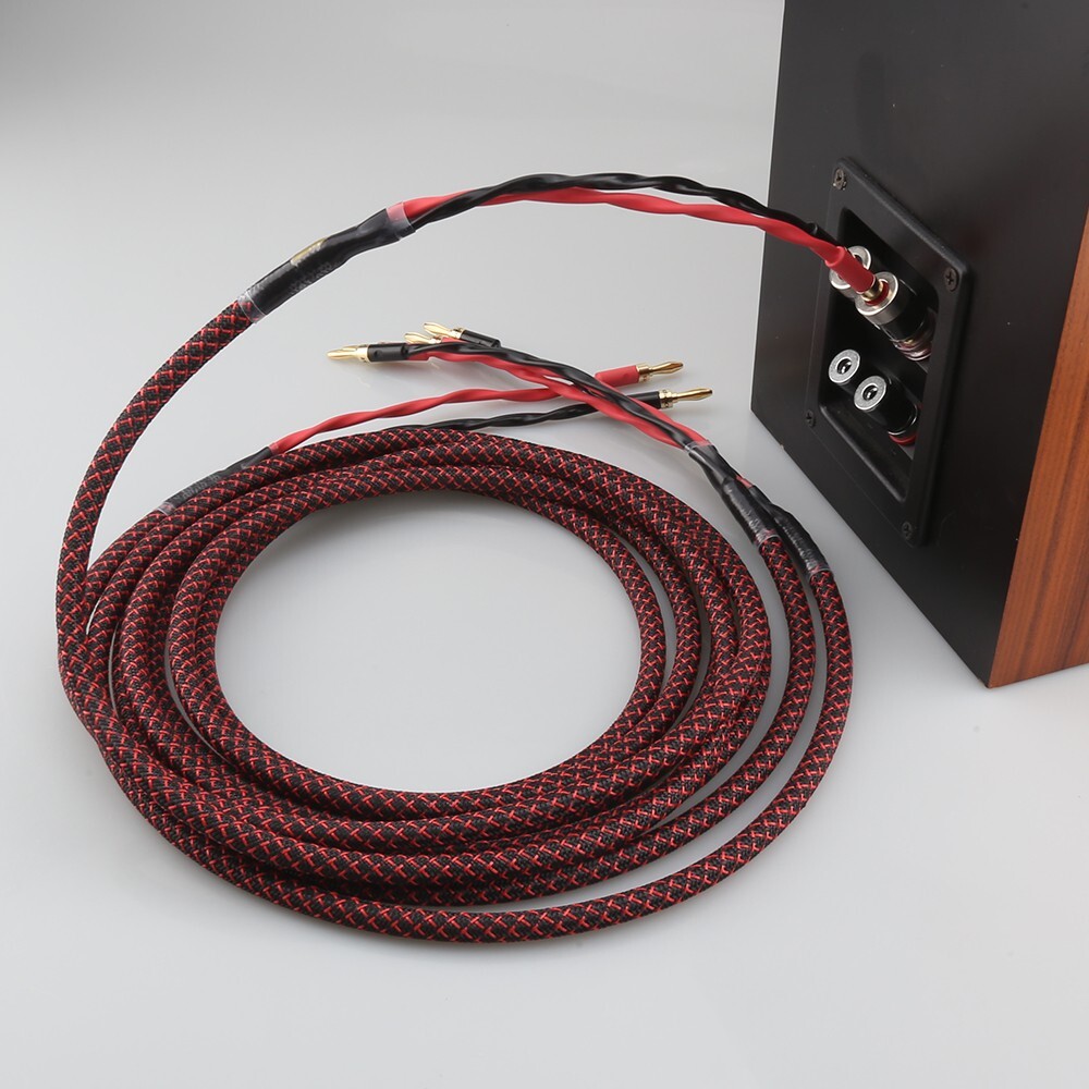 2m Pair SP14 Audiocrast HIFI Speaker Cable OFC audio cable Banana plug ...