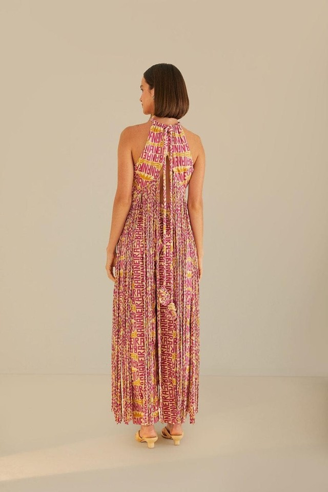 Farm Rio Pink Typographic Banana Fringe Set Size Medium includes Pant ...