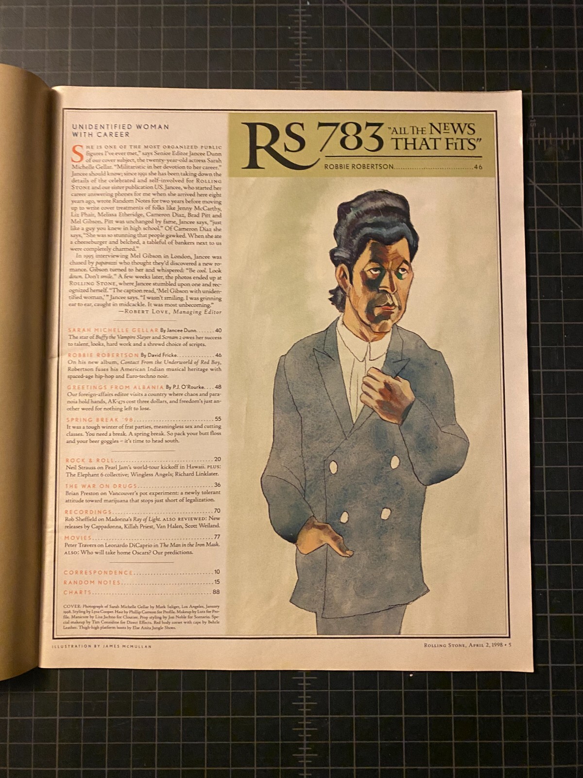 Rolling Stone Magazine 783 April 2 1998 Sarah Michelle Gellar Robbie ...
