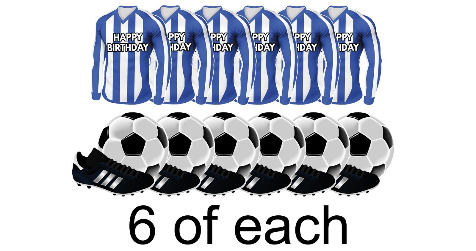 Football Bunting Party Decorations Blue & White Striped Shirt Team ...