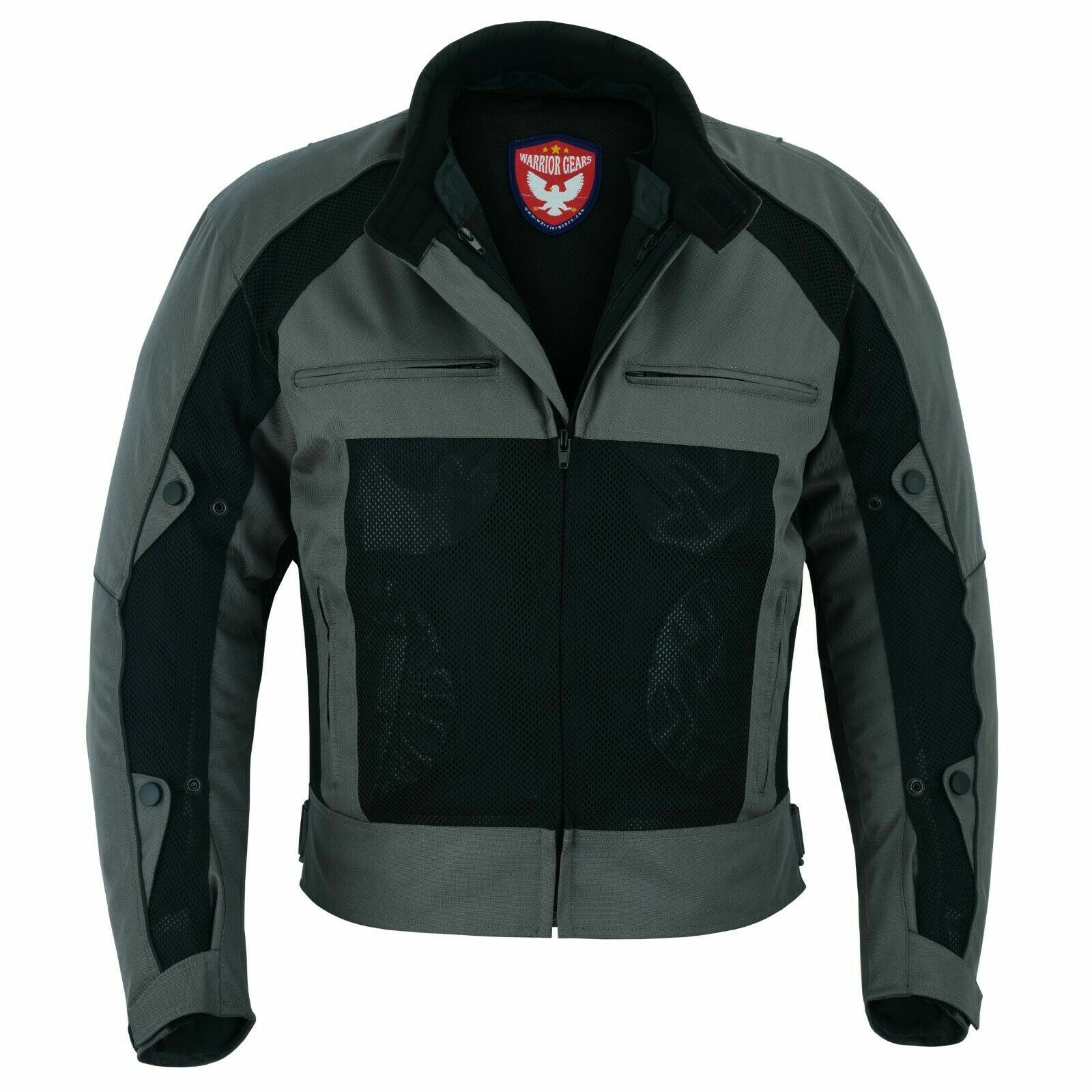 Grey Motorcycle Jacket Motorbike Summer Mesh Breathable CE Armour Biker ...