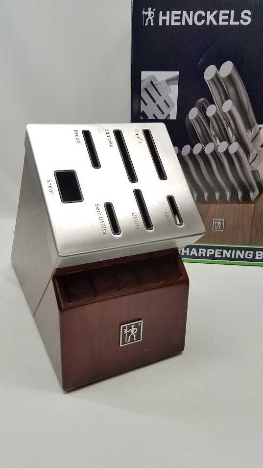 HENCKELS Graphite Self-Sharpening 14 Piece Brown Knife Block Set ...