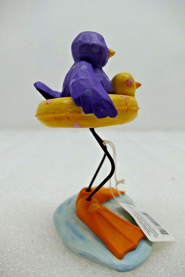 Russ Tweet Along With Me Bird Bath Purple Duck in Rubber Ring Figure ...