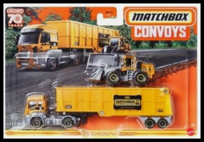 Matchbox Convoys Orange Ford Cargo & Dump Trailer w/ Quarry King Front ...