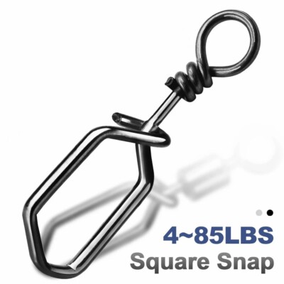 100pcs Stainless Steel Coast Lock Snap Square Fishing Clip Snap ...