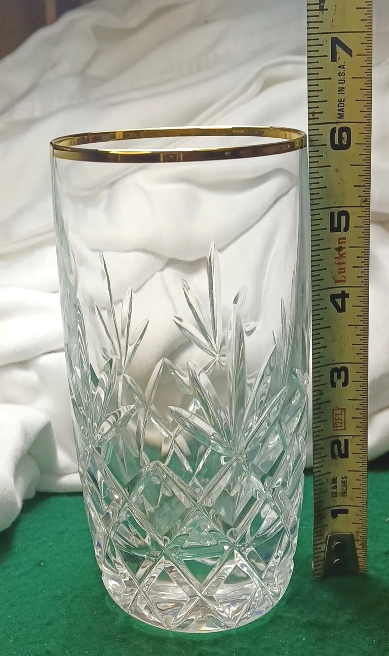Lenox Crystal CHARLESTON Highball Tumbler Glass W/ Gold Rim | eBay