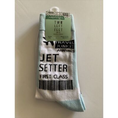Two Left Feet Sock Co. Graphic Jet Setter Travel Junkie Novelty Cotton ...