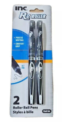 Inc R-2 Comfort-Grip Rollerball Pens 0.7mm, 1 pack of 2 Pens (Black Ink ...