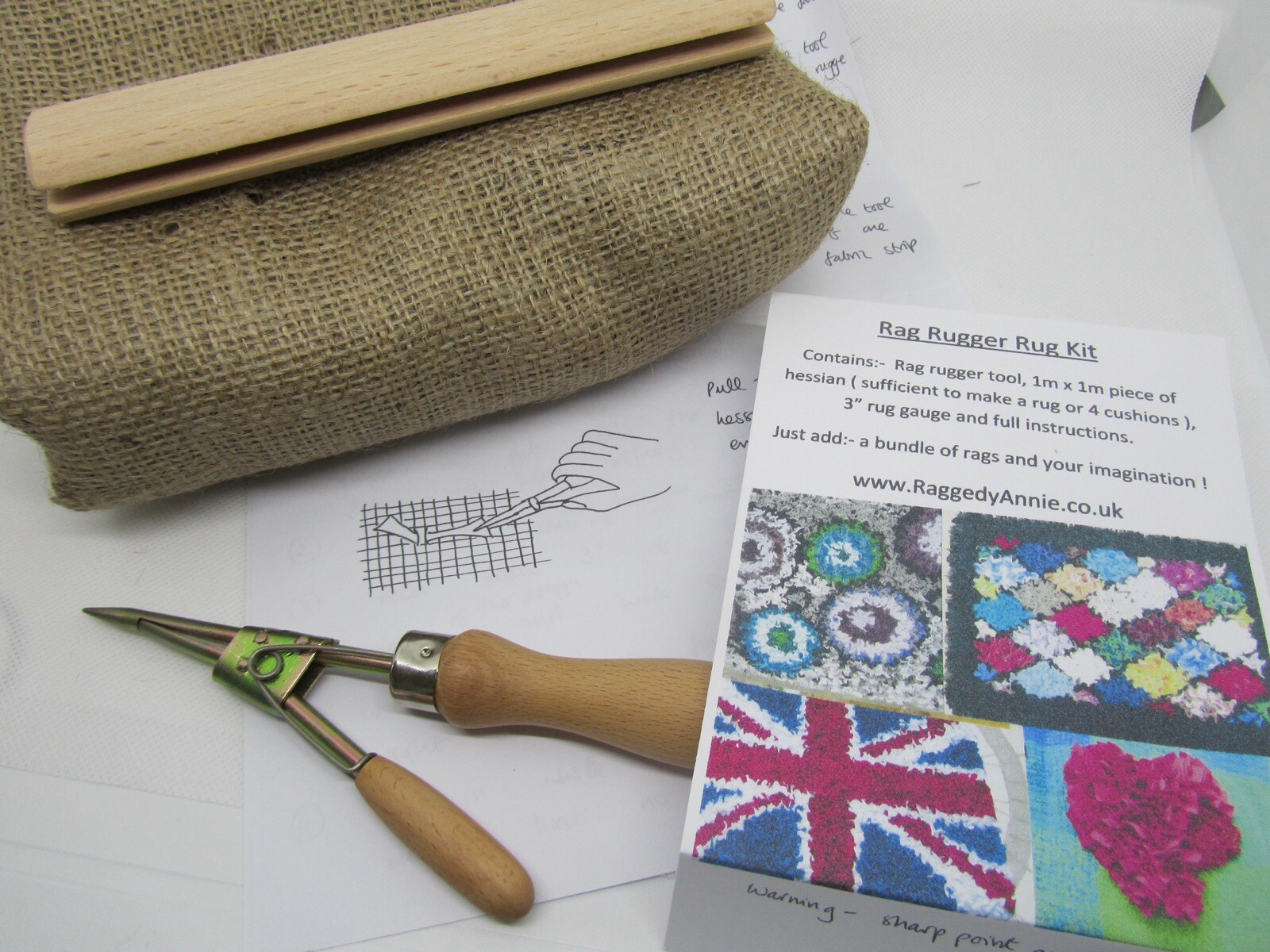 Rag Rugger Tool Rag Rug Kit - Recycling Upcycling Traditional Craft ...