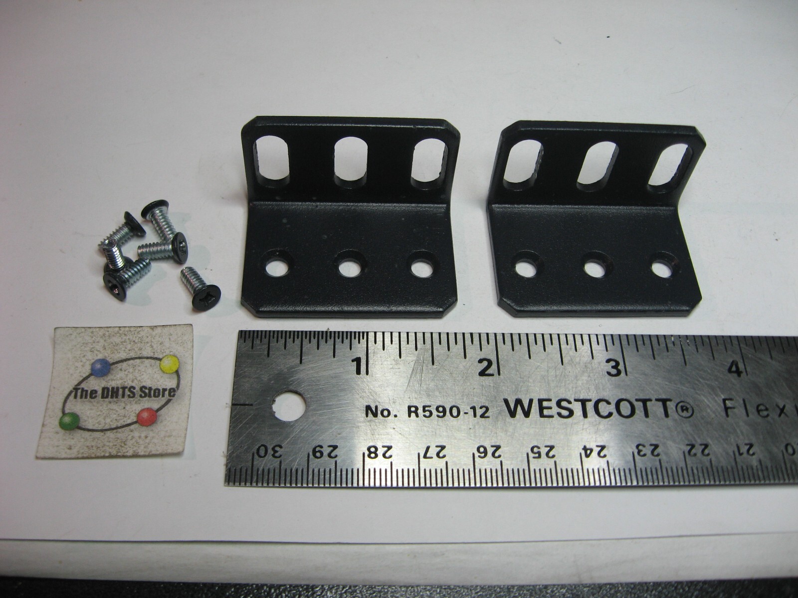 Set of 2 Rack Mounting Ears 1RU 1-3/4" Tall 1-1/8" Steel Dark Gray ...