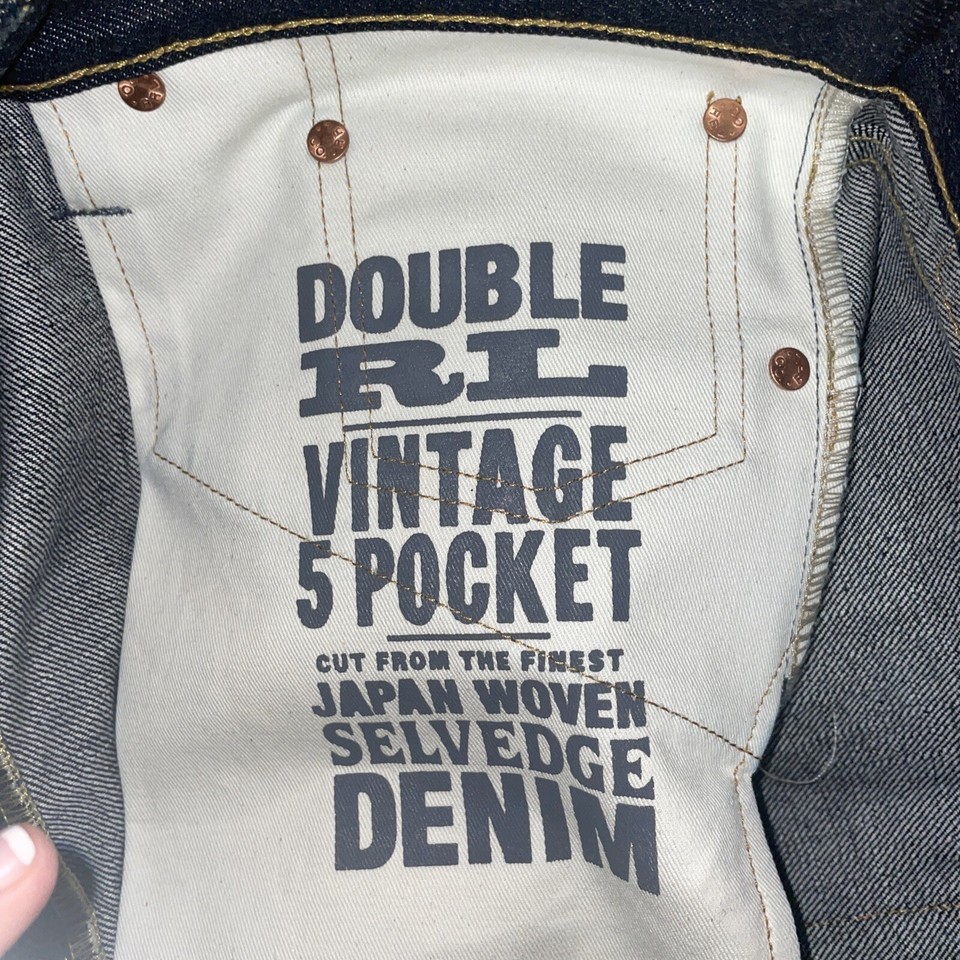 DOUBLE RL RRL buckle back carpenter 30/32 straight leg new jeans raw ...