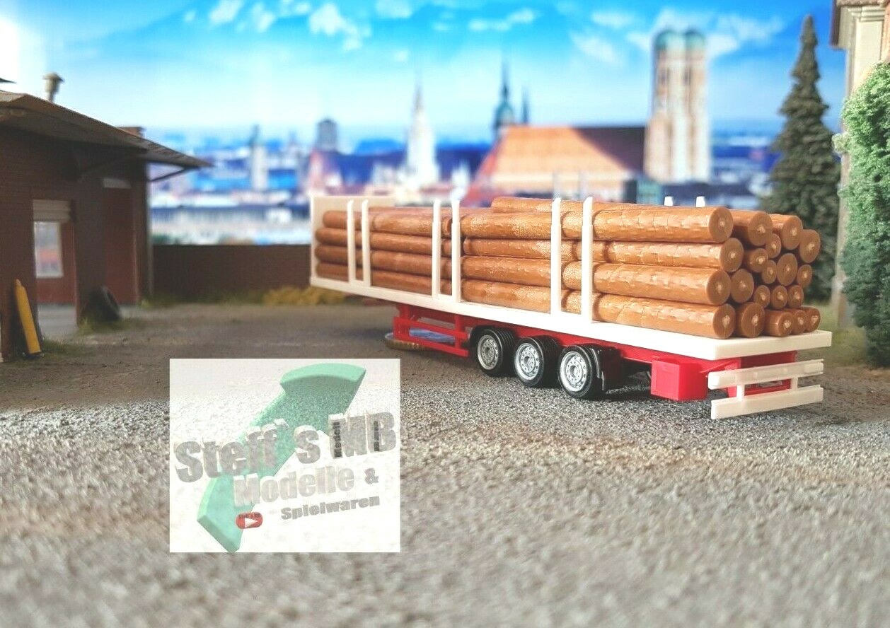 Herpa 076845 Rungenauflieger mit Ladung Kurzholz