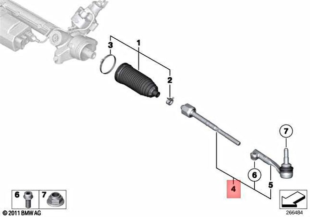 Genuine OEM Steering Tie Rod Assembly for BMW 32106858737 for sale ...