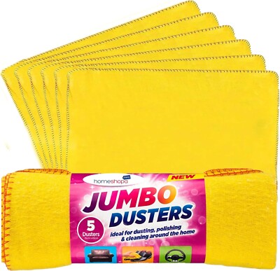 Jumbo Yellow Dusters Soft Cotton Polishing Cleaning Dust Cloth Towels 5/10 Pack | eBay UK