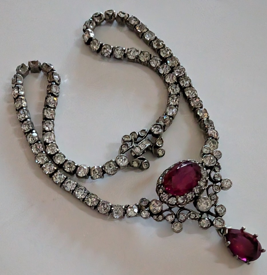 Vintage Kramer NY Ruby Red Rhinestone Choker Necklace | eBay