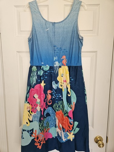 Modcloth Retrolicious Mermaid Ocean Fish Seahorse Lagoon Blue Dress ...