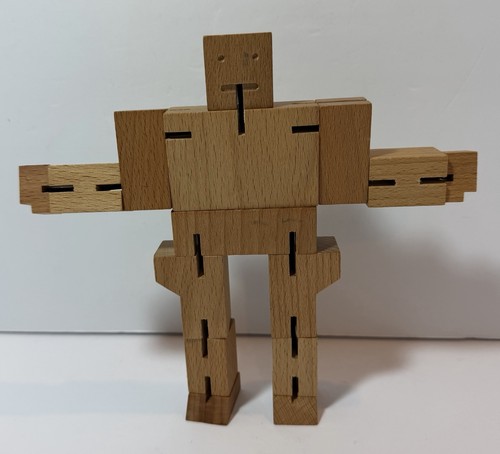 Cubebot David Weeks Wood Cube Robot Twist Toy Puzzle Game Areaware 7 ...
