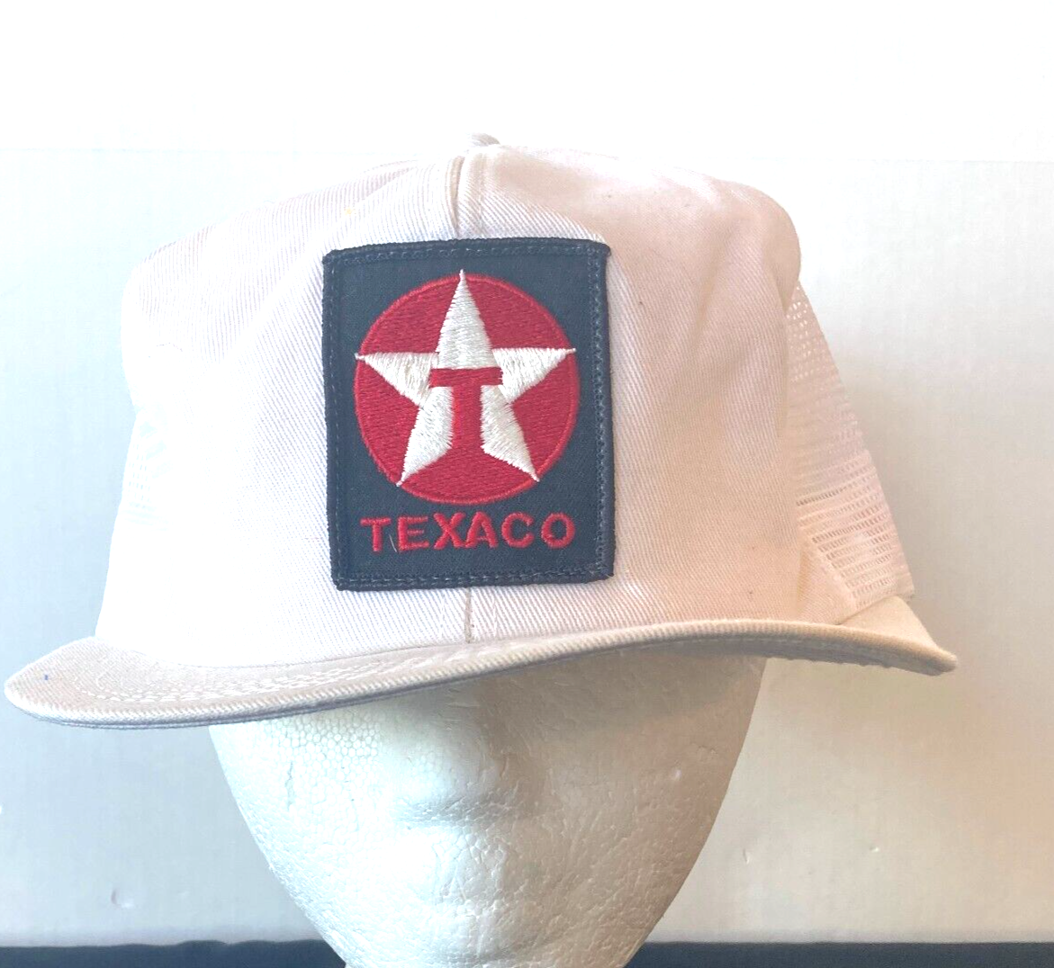 Vintage Texaco Logo White Mesh Baseball Cap Hat Snapback K Brand USA ...