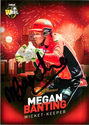 Signed 2017 2018 PERTH SCORCHERS WBBL Cricket Card MEGAN BANTING | eBay