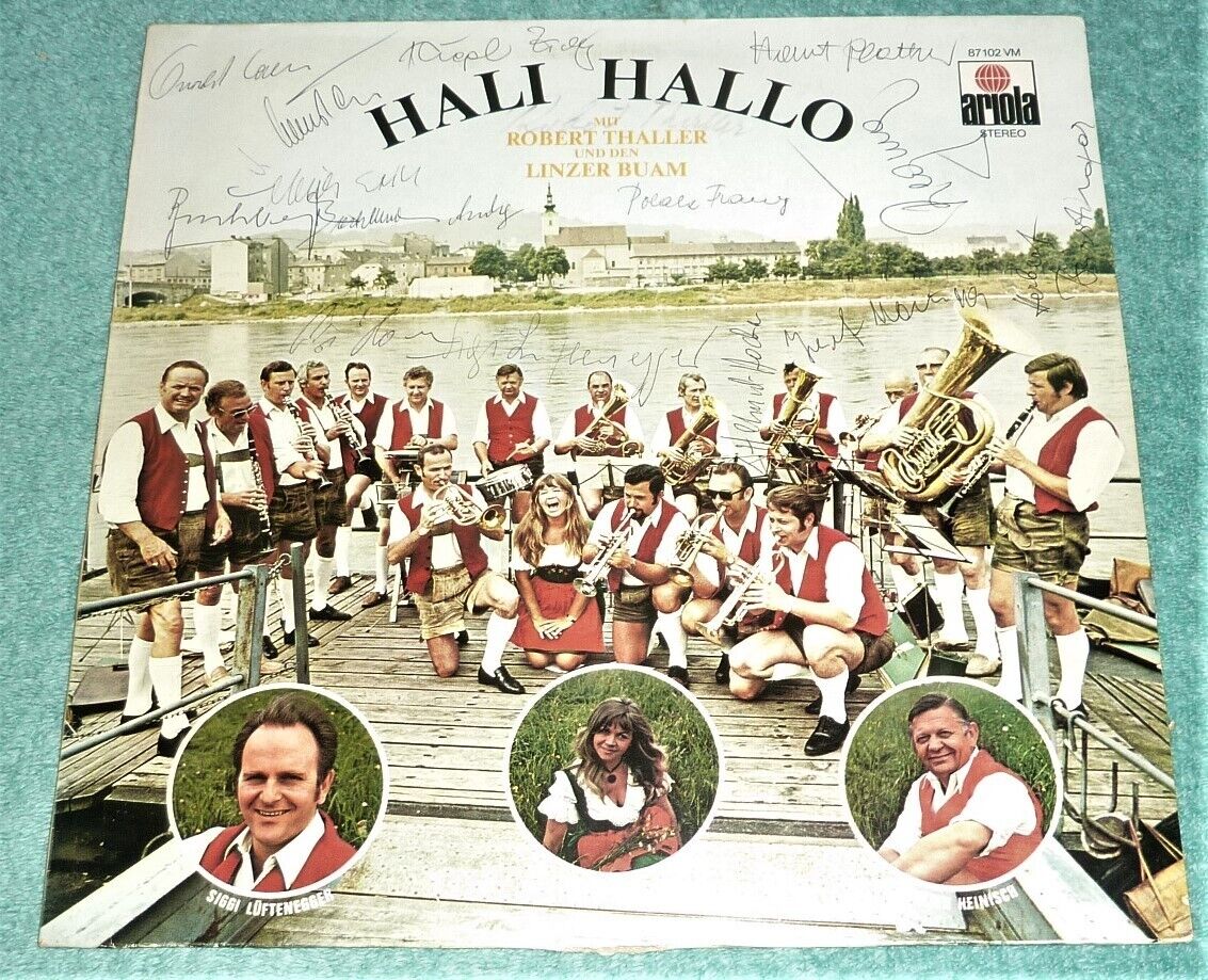 VINYL LP by ROBERT THALLER & LINZER BUAM "HALI HALLO" "SIGNED" by BAND ...