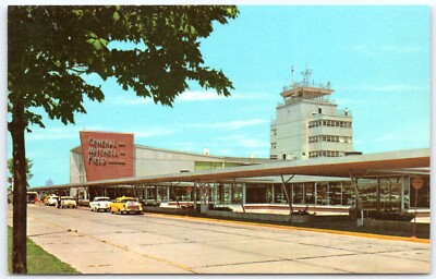 Postcard Milwaukee WI General Mitchell Field Airport Taxis Cars 1950s ...