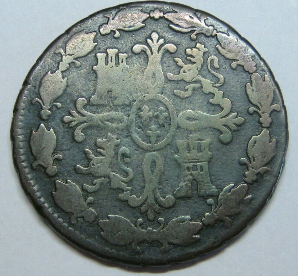 1776 SEGOVIA 8 MARAVEDI CHARLES III SPAIN COLONIAL COPPER COIN SPANISH ...
