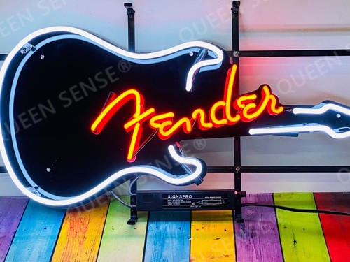 Fender Guitar Shop Store Neon Light Sign 24"x20" With HD Vivid From USA ...