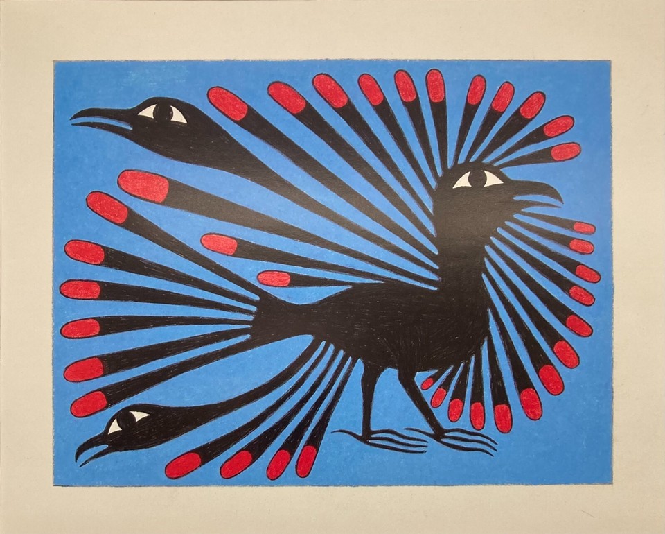 Kenojuak Ashevak "Filigreed Raven 1998" Newly Custom Framed Art Inuit ...