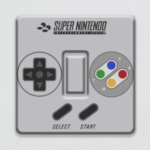 Super Nintendo SNES Controller Buttons UK Light Switch Vinyl Sticker ...
