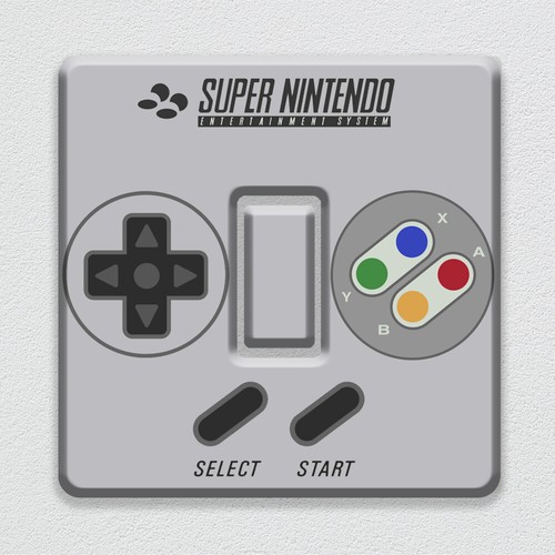 Super Nintendo SNES Controller Buttons UK Light Switch Vinyl Sticker ...