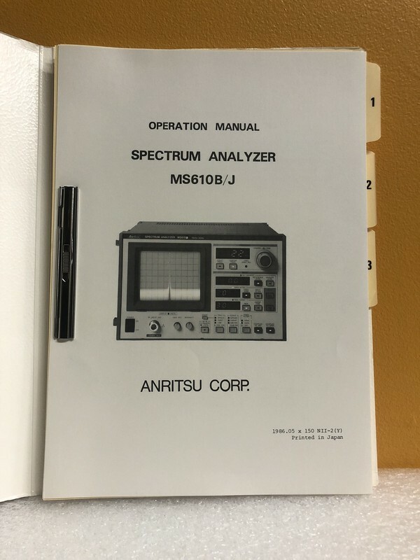 Anritsu Spectrum Analyzer MS610B/J Operation Manual | eBay