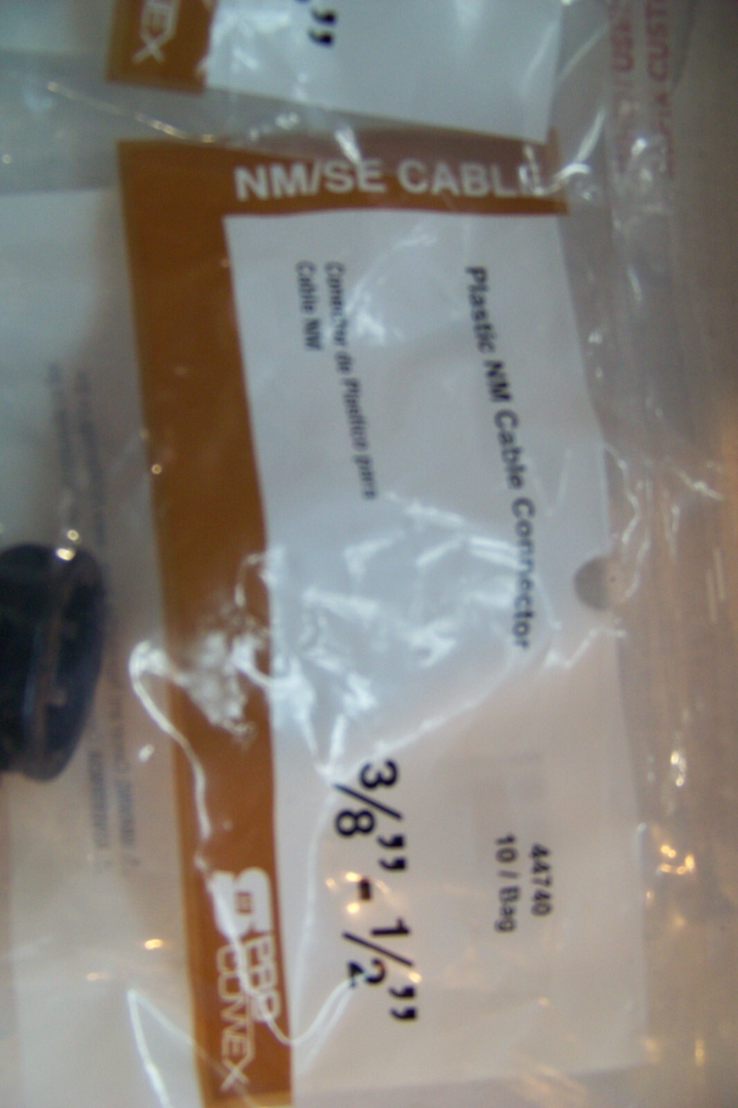 Plastic NM Cable Connectors 3/8"-1/2" lot of 2 | eBay