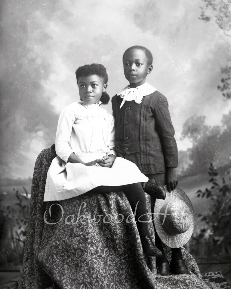Portrait of Black Victorian Siblings, Brother & Sister, Vintage Photo ...