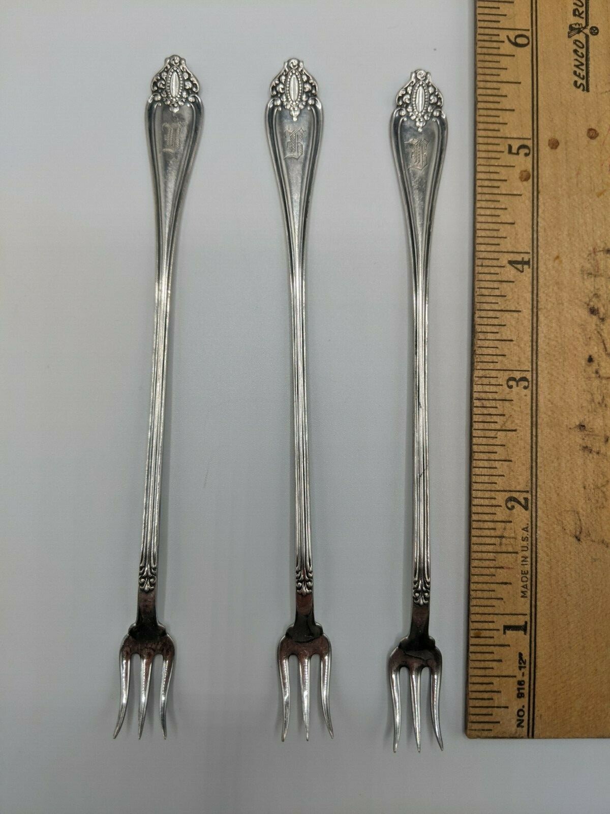 3 Rogers Hamilton Silver-plate Marquis Cocktail Oyster Seafood Forks ...