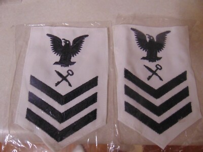 MILITARY PATCH US NAVY RANK SET OF 2 PETTY OFFICER FIRST CLASS SHIPS ...
