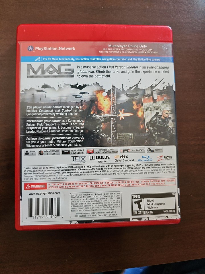 Sony PlayStation - MAG PS3 Greatest Hits (2010) [Game + Manual ...
