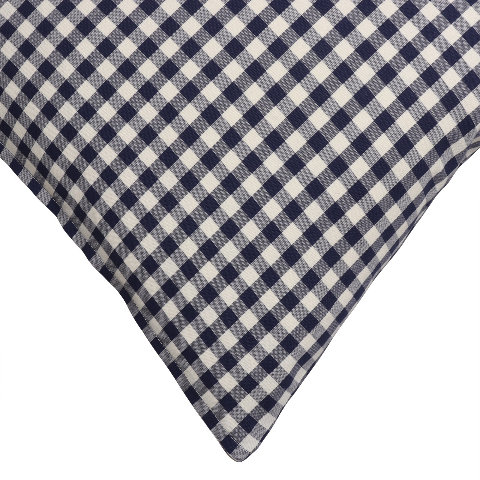 Large 22" Gingham Check Cushion Cover Navy | 100% Cotton | Woven ...