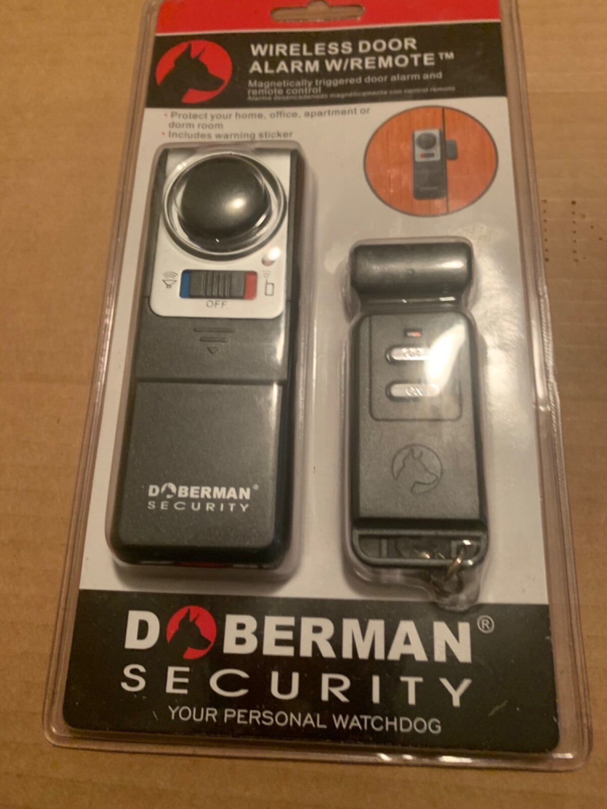 Doberman Security Se-0119 Wireless Door Alarm With Remote Black for ...