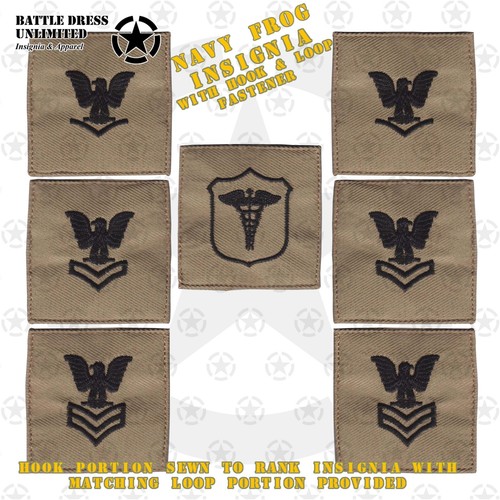 Navy Rank Insignia--2"x2" FROG Gear Patch w/Velkro Coyote Brown | eBay