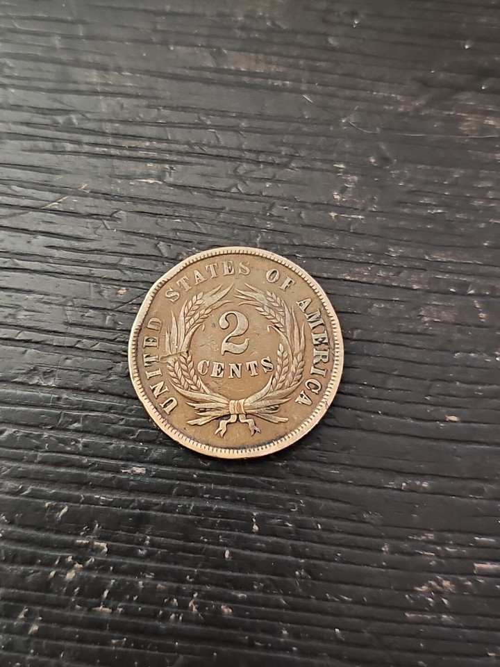 1865 Two-Cent Piece Copper Civil War Era Coin Edge Ding | eBay