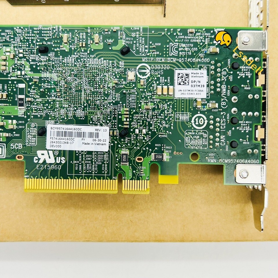 Dell Broadcom 57416 BCM57416 ual-Port 10GB Base-T Network Card Bracket ...