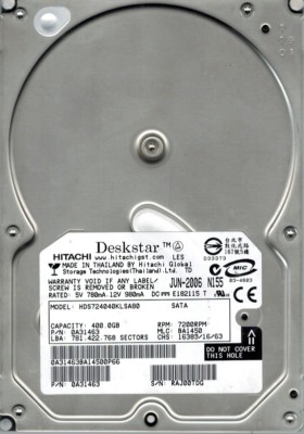 Hitachi HDS724040KLSA80 P/N: 0A31463 MLC: BA1450 400GB | eBay