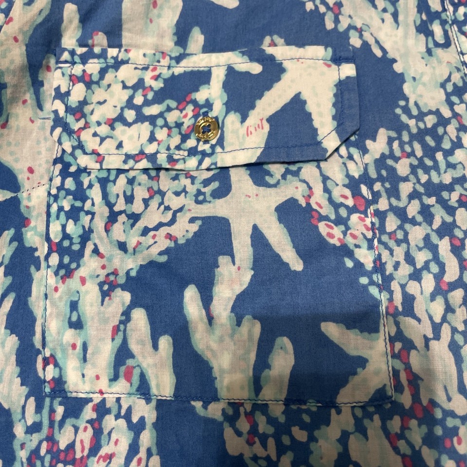 Gorgeous Lilly Pulitzer Blue And White Coral Print Tunic. 100% Cotton ...