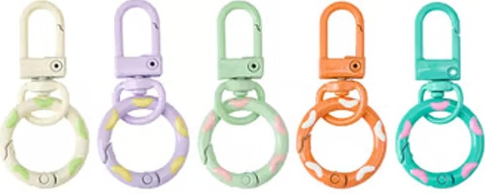 Candy Color Spring Keychain Candy Colorful Metal Lobster Claw Keychain ...