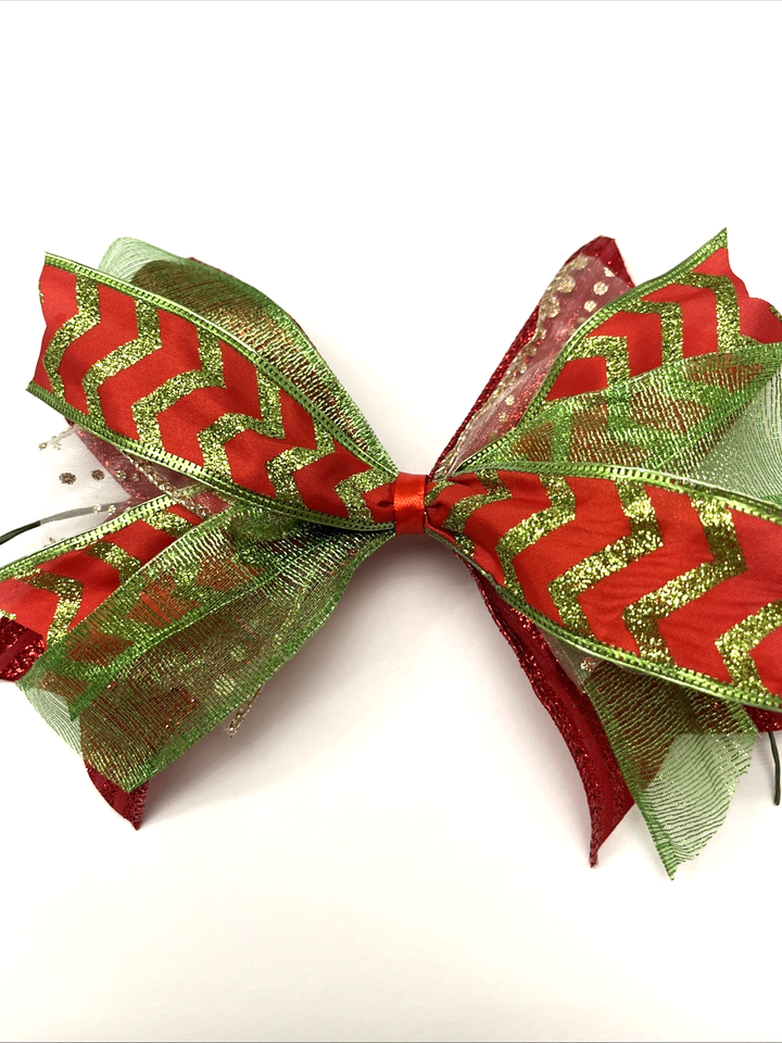 Grinch Inspired Messy Bows f Gifts Tree Fillers 9" long x 2 Bows ...