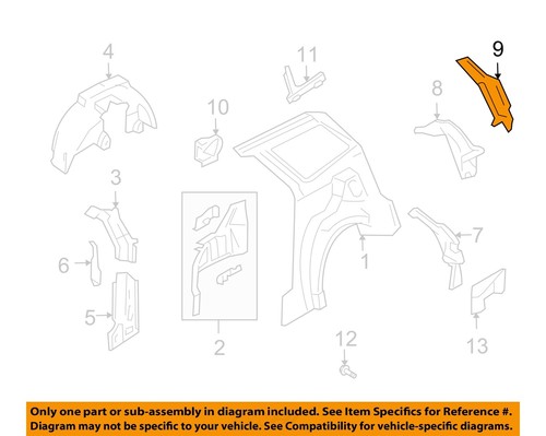 FORD OEM 00-07 Focus Quarter Panel Inner Structure-Tail Lamp Pocket ...