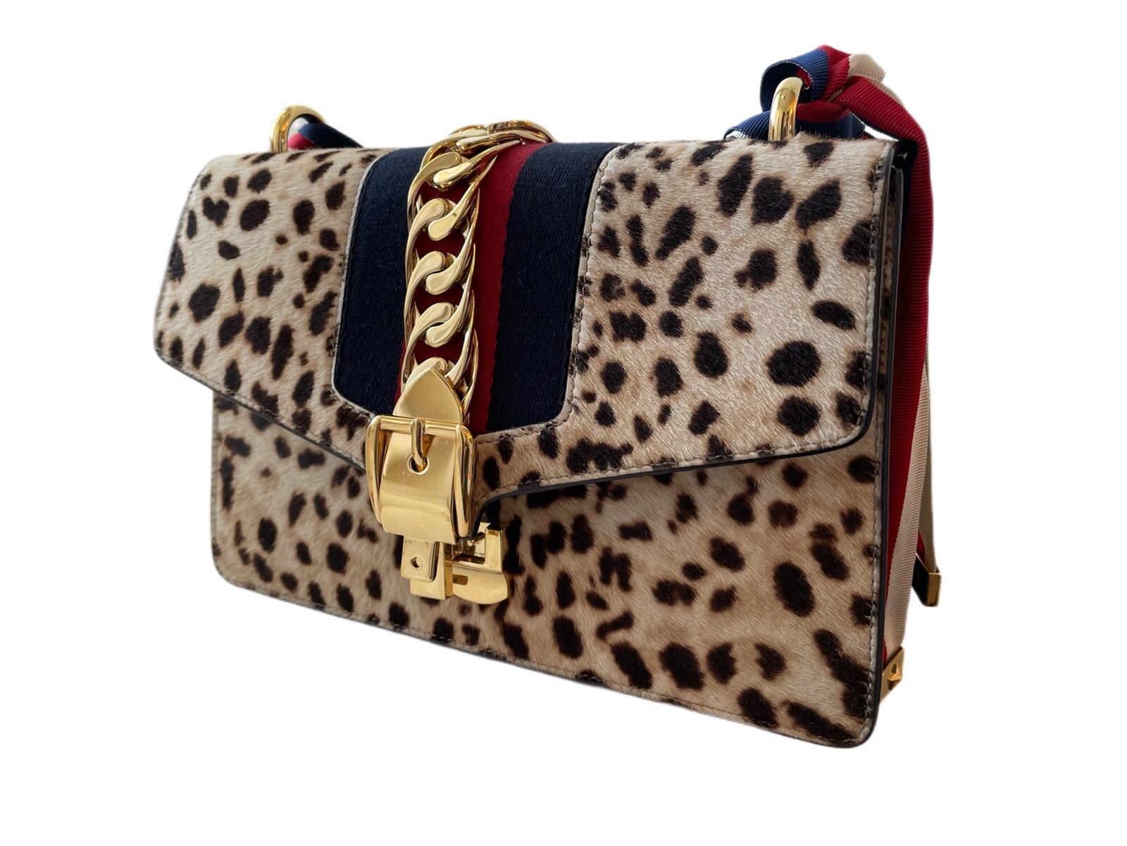 Gucci Sylvie Shoulder Bag, Cow Print - Gem